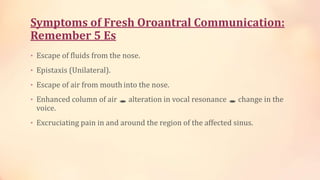 Management of oroantral fistula | PPTX