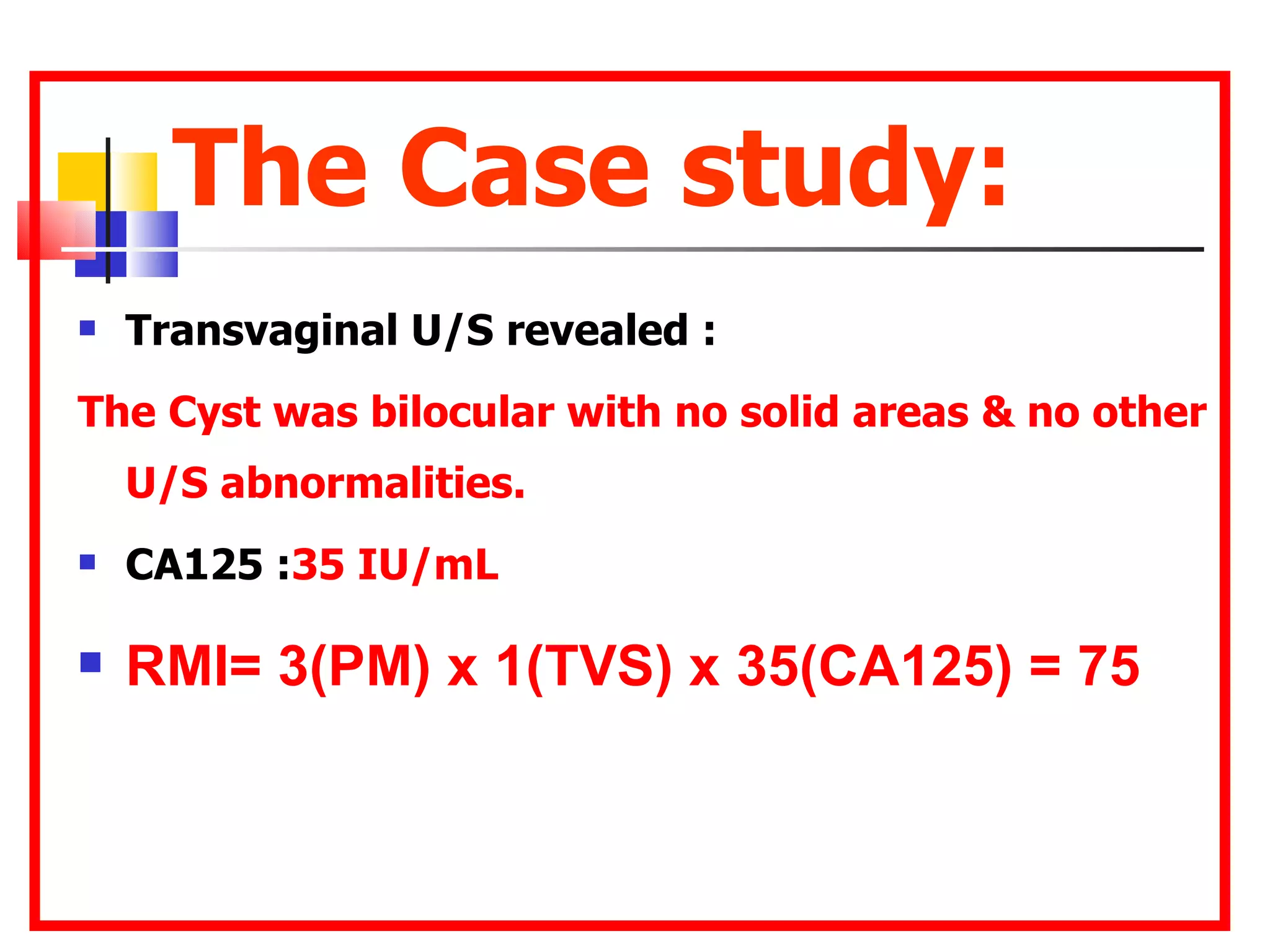 Management of ovarian cysts in postmenopausal women | PPT
