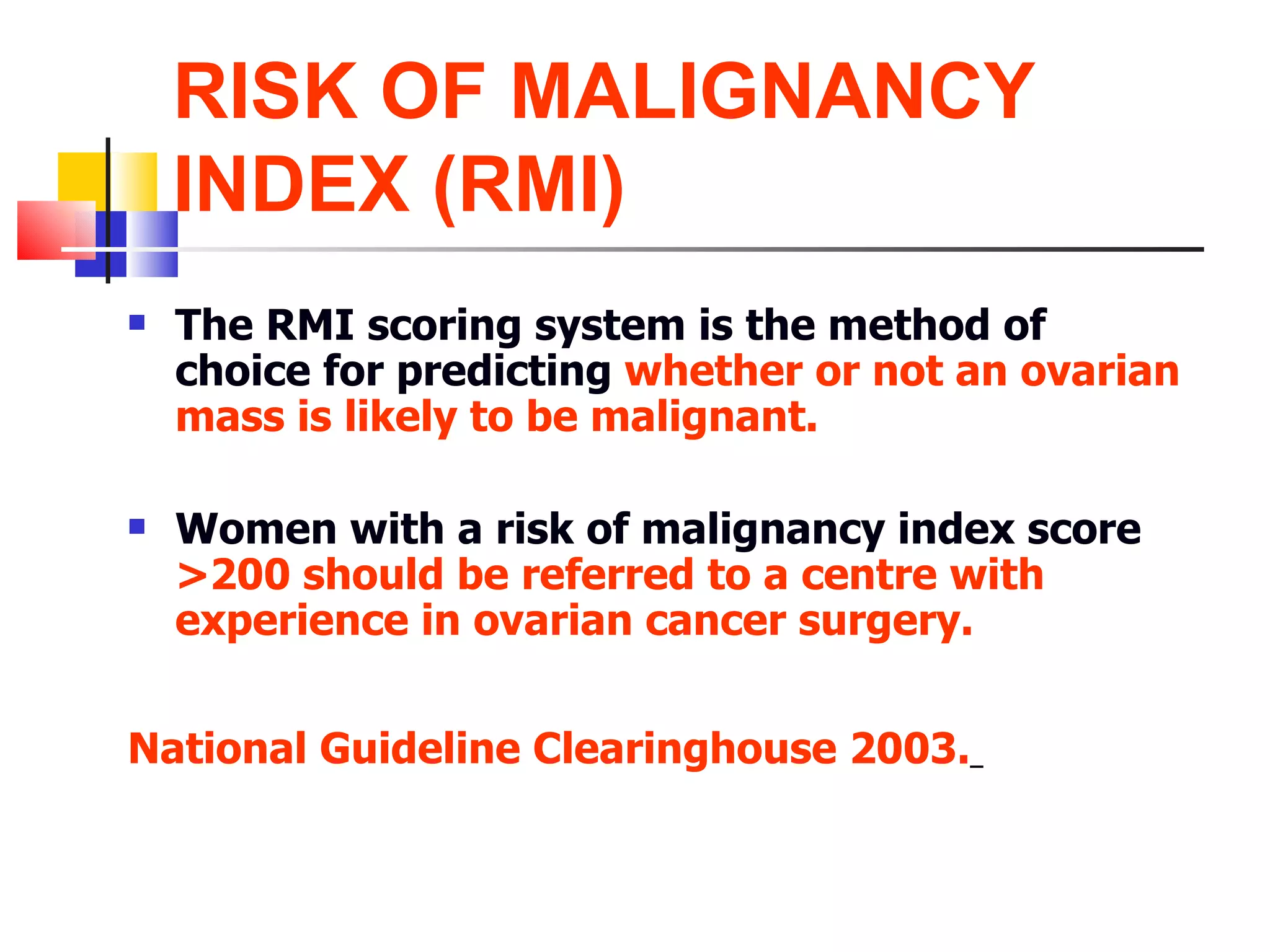Management of ovarian cysts in postmenopausal women | PPT