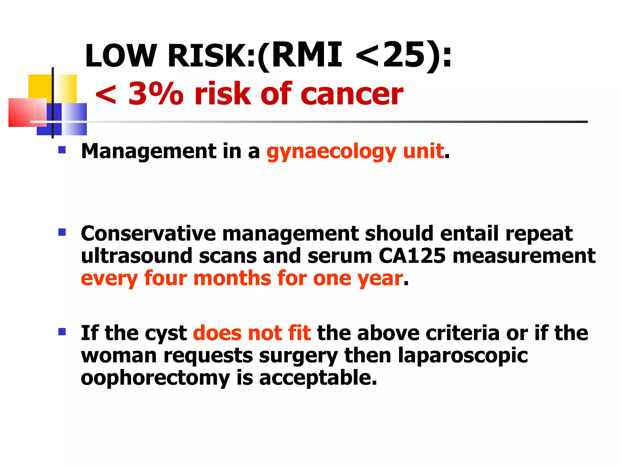 Management of ovarian cysts in postmenopausal women | PPT