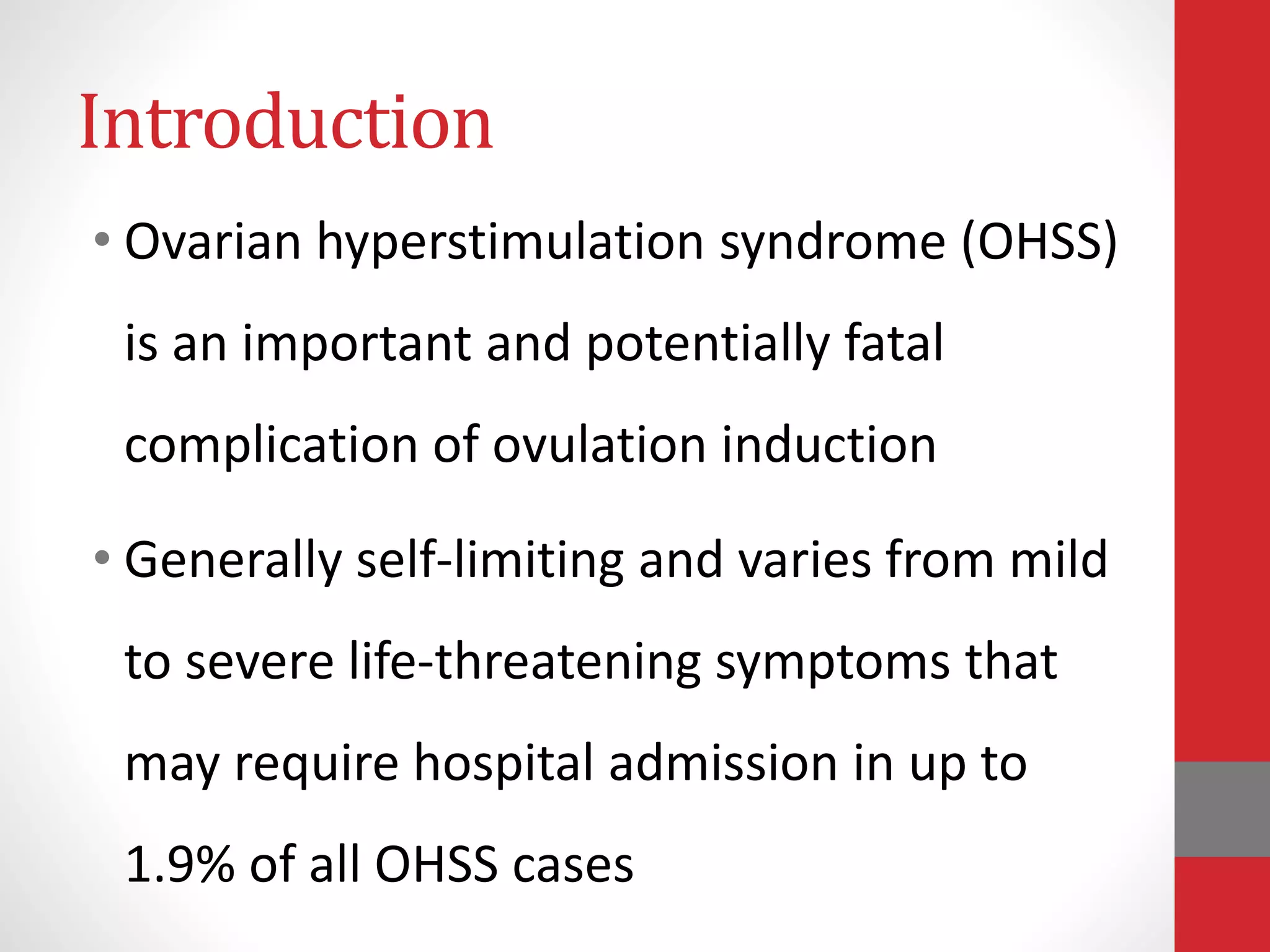 Management of ovarian hyperstimulation syndrome | PPTX