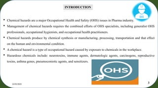 Regulations for Chemical Hazards MANAGEMENT OF OVER EXPOSURE TO ...