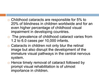 Management of paediatric cataract DrBP | PPTX