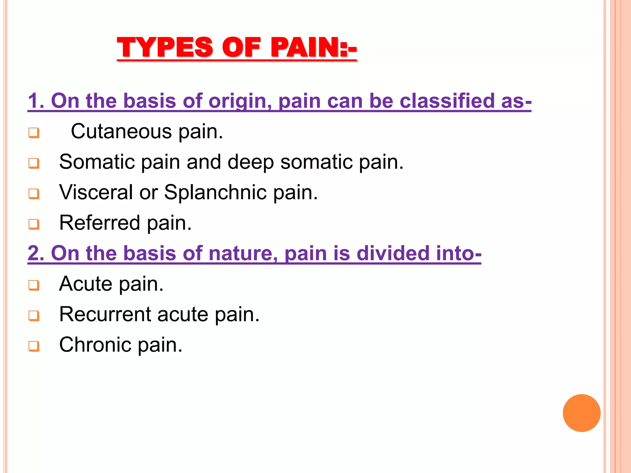pain and its management | PPTX