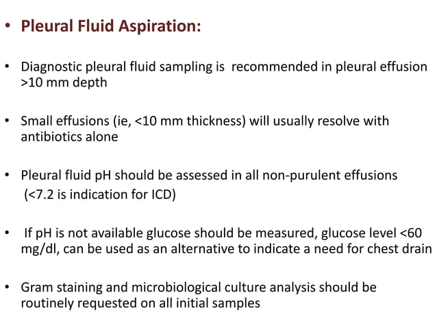 Management of Parapneumonic Effusion and Empyema | PPTX