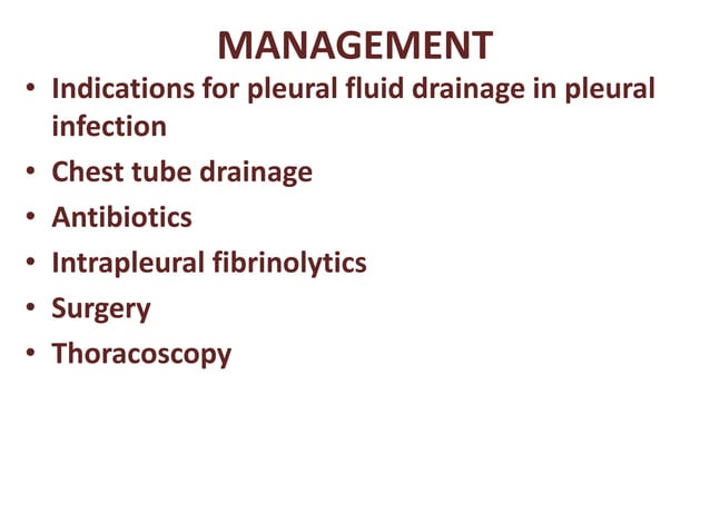 Management of Parapneumonic Effusion and Empyema | PPTX
