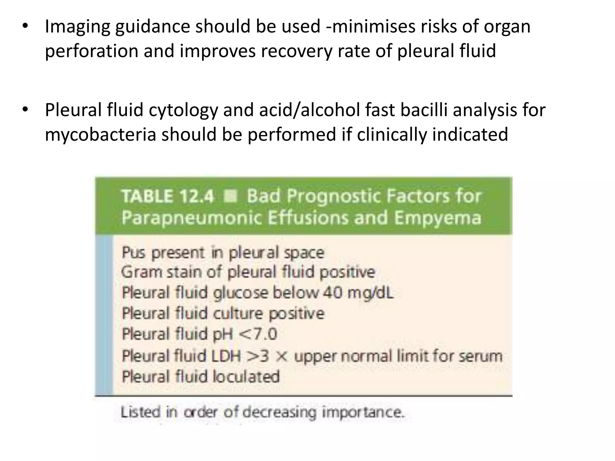 Management of parapneumonic effusion and empyema | PPTX