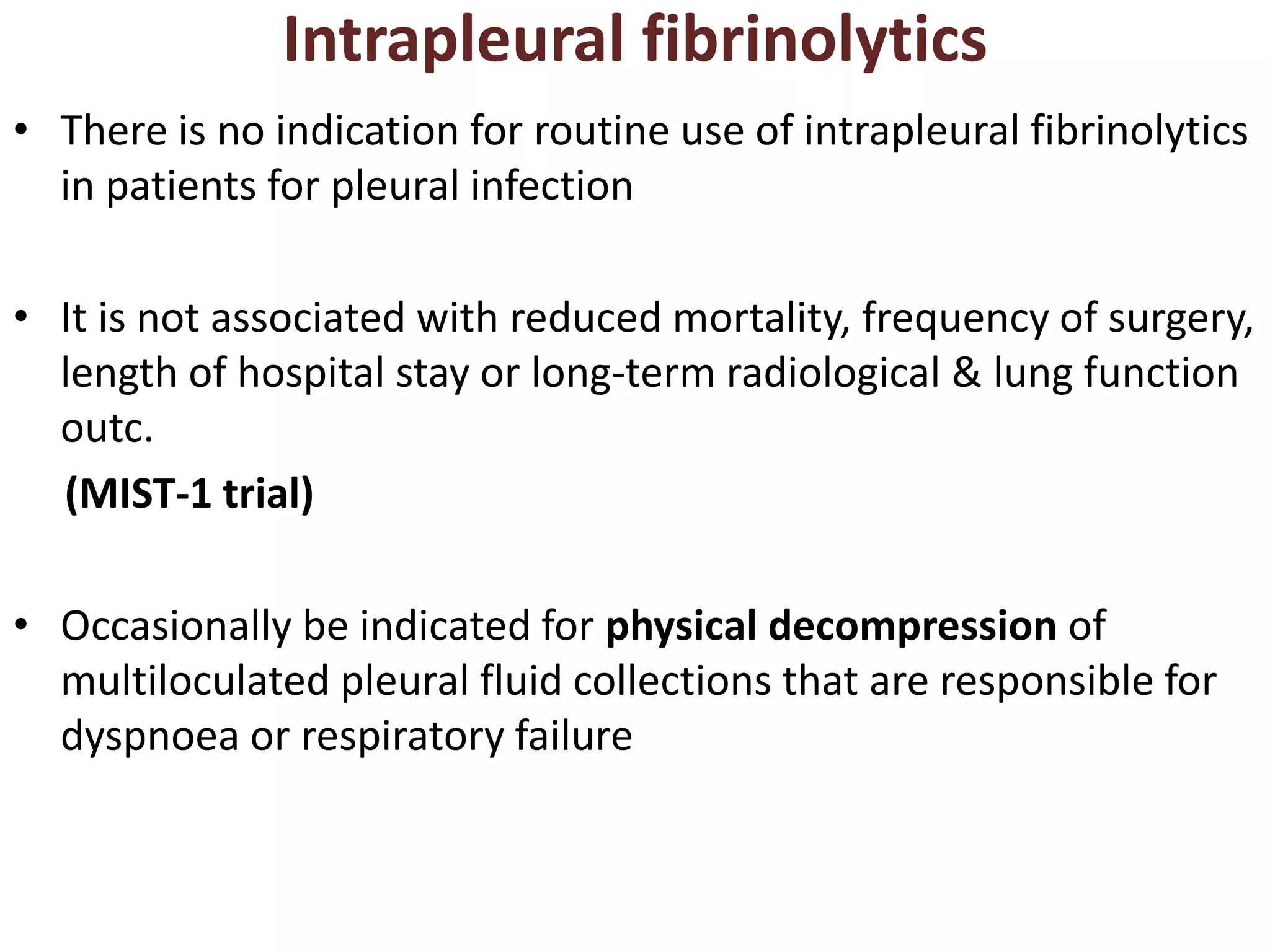 Management of parapneumonic effusion and empyema | PPTX
