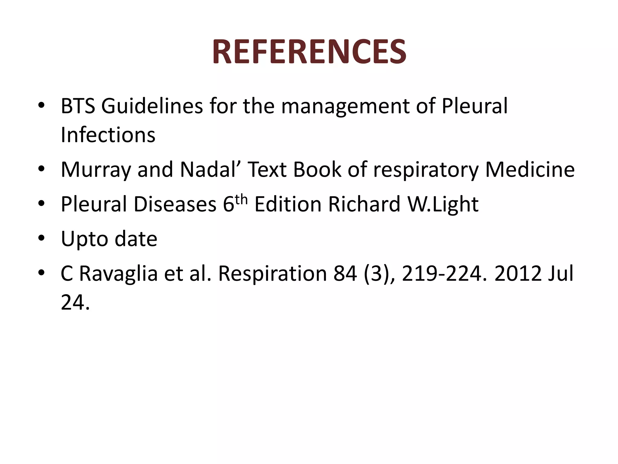 Management of parapneumonic effusion and empyema | PPTX
