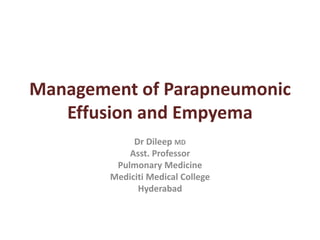 Management of parapneumonic effusion and empyema | PPTX