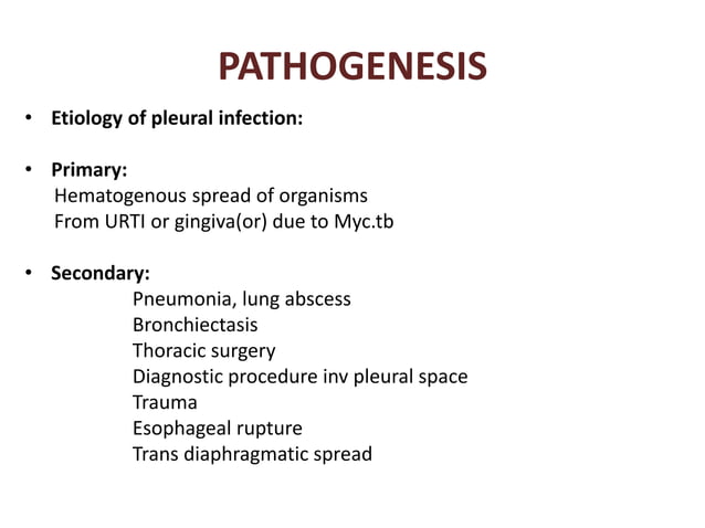 Management of parapneumonic effusion and empyema | PPTX
