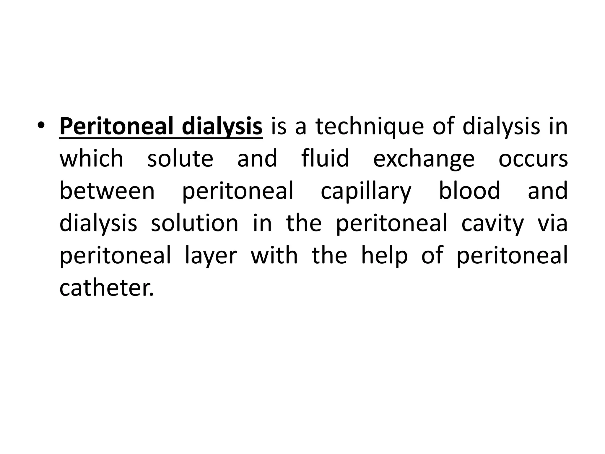 peritoneal dialysis, management of chronic renal failure | PPTX