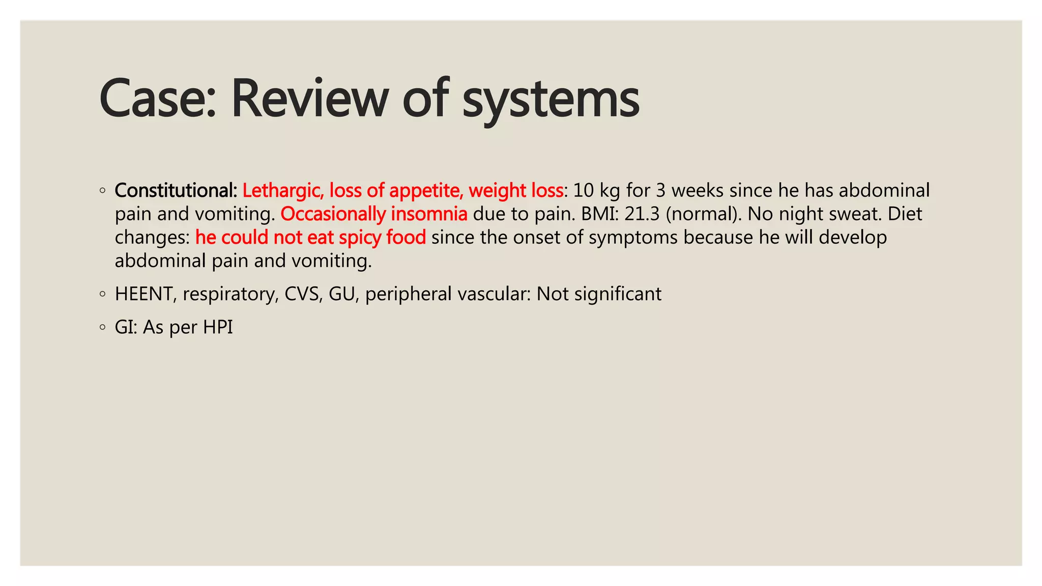Management of patient with right upper quadrant pain. (desmoplastic ...
