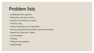 Management of patient with right upper quadrant pain. (desmoplastic ...