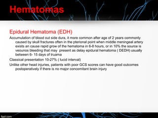 Management of pediatric head injury | PPT