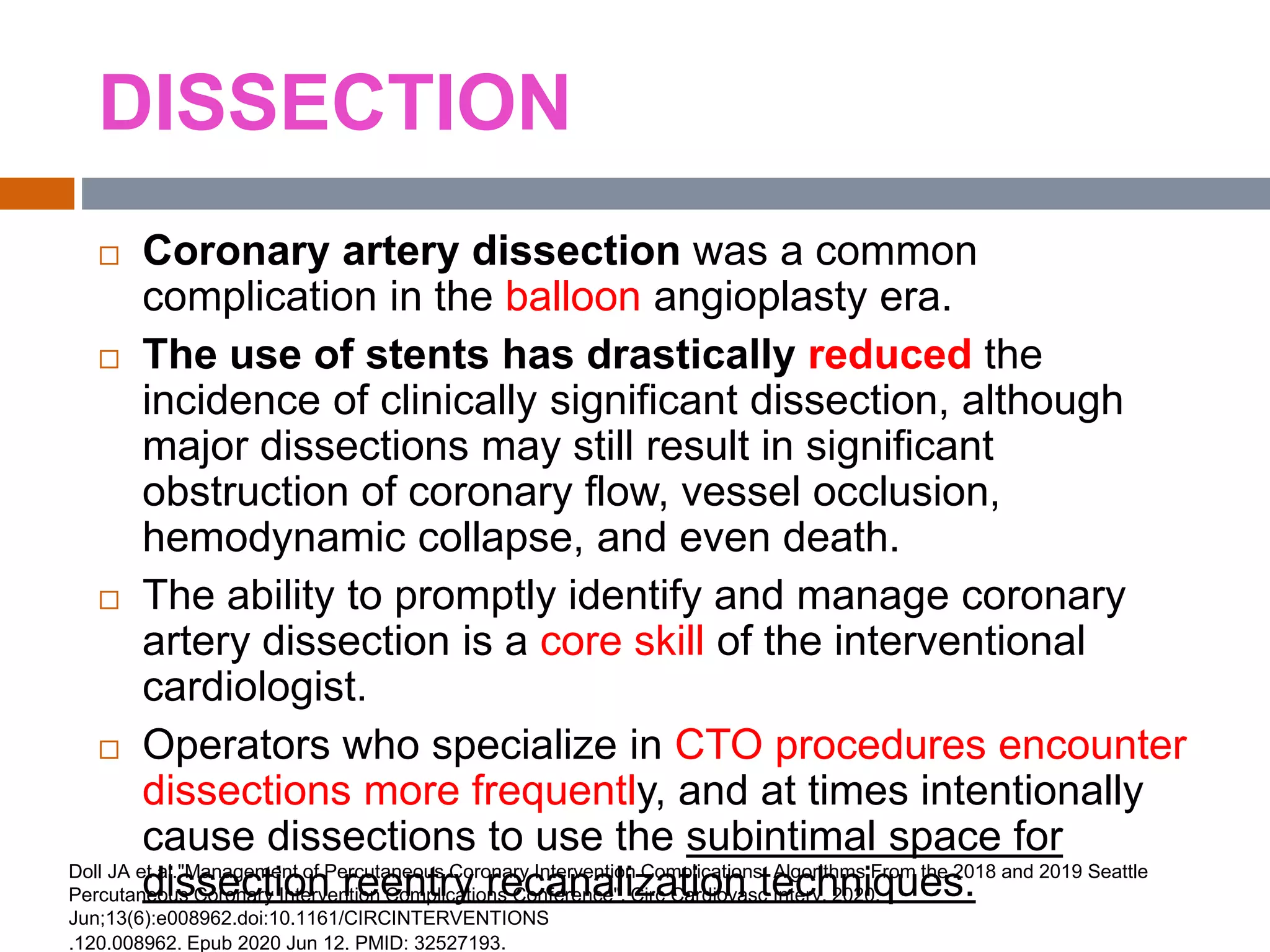 Management of Percutaneous Coronary Intervention PCI Complications Dr ...