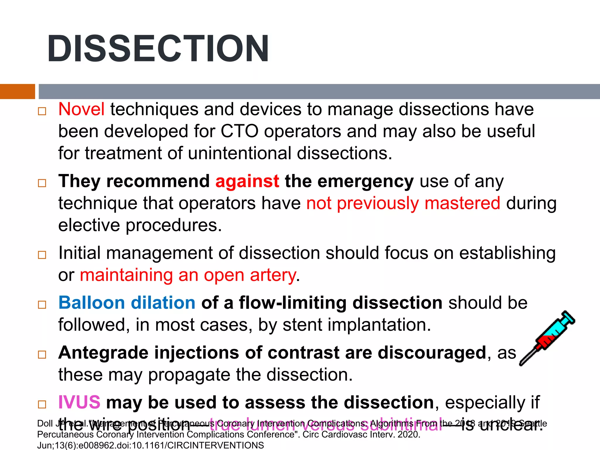 Management of Percutaneous Coronary Intervention PCI Complications Dr ...