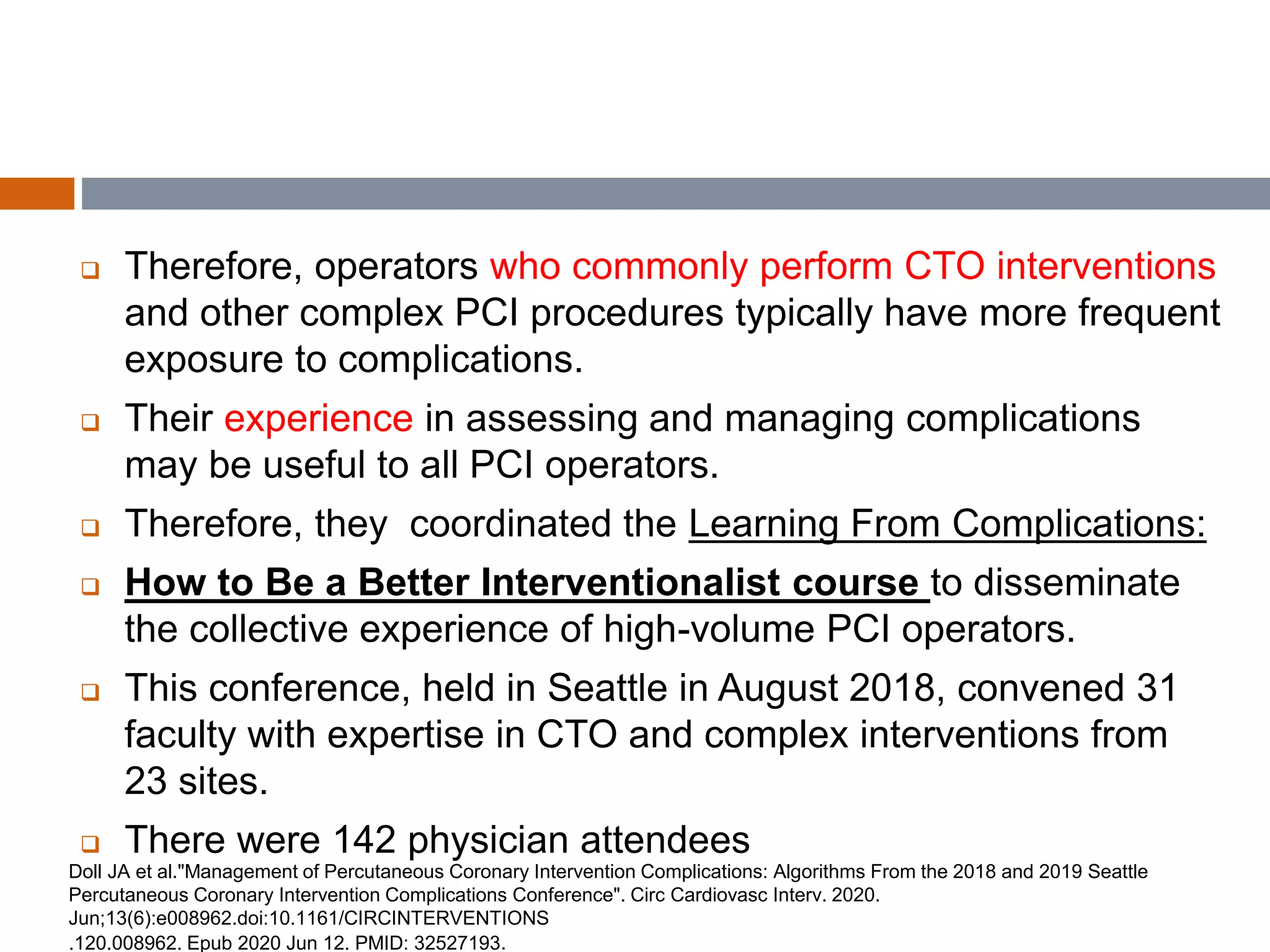 Management of Percutaneous Coronary Intervention PCI Complications Dr ...