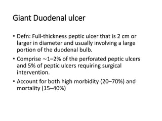 Management of perforated giant duodenal ulcer and patch failure.pptx