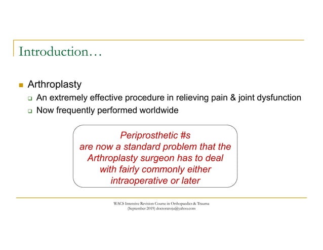Management of peri prosthetic fractures | PDF