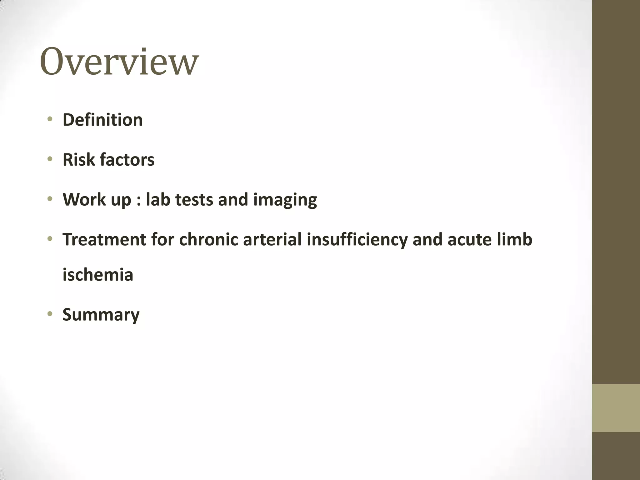 Management of peripheral vascular disease Dr Binaya Timilsina | PPTX