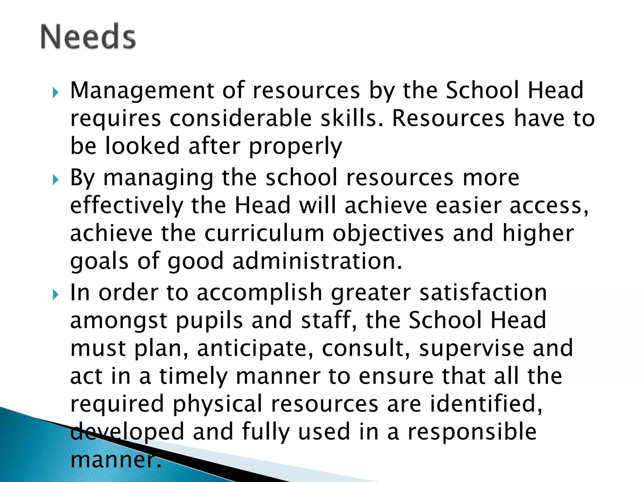 Management of Physical Resources in School | PPTX