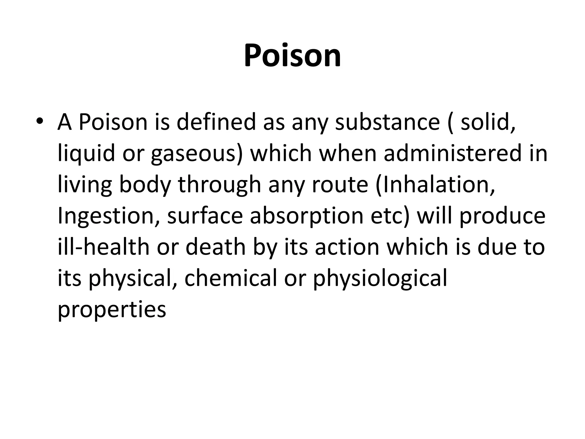 Management of poison(Emergency Medicine) | PPTX