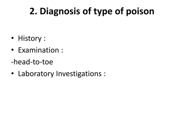 Management of poison(Emergency Medicine) | PPTX | Chemistry | Science