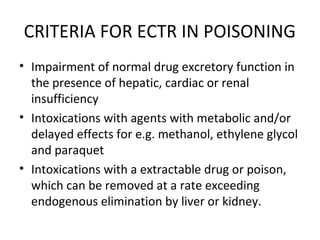 Management of poisoning by extracorporeal treatments | PPT