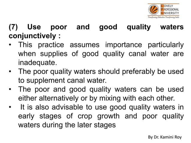 Management of poor quality water 24 04 2020 | PPTX | Agriculture ...