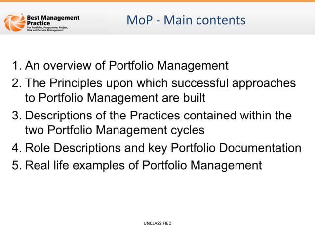 Managementof Portfolios Overview | PPT