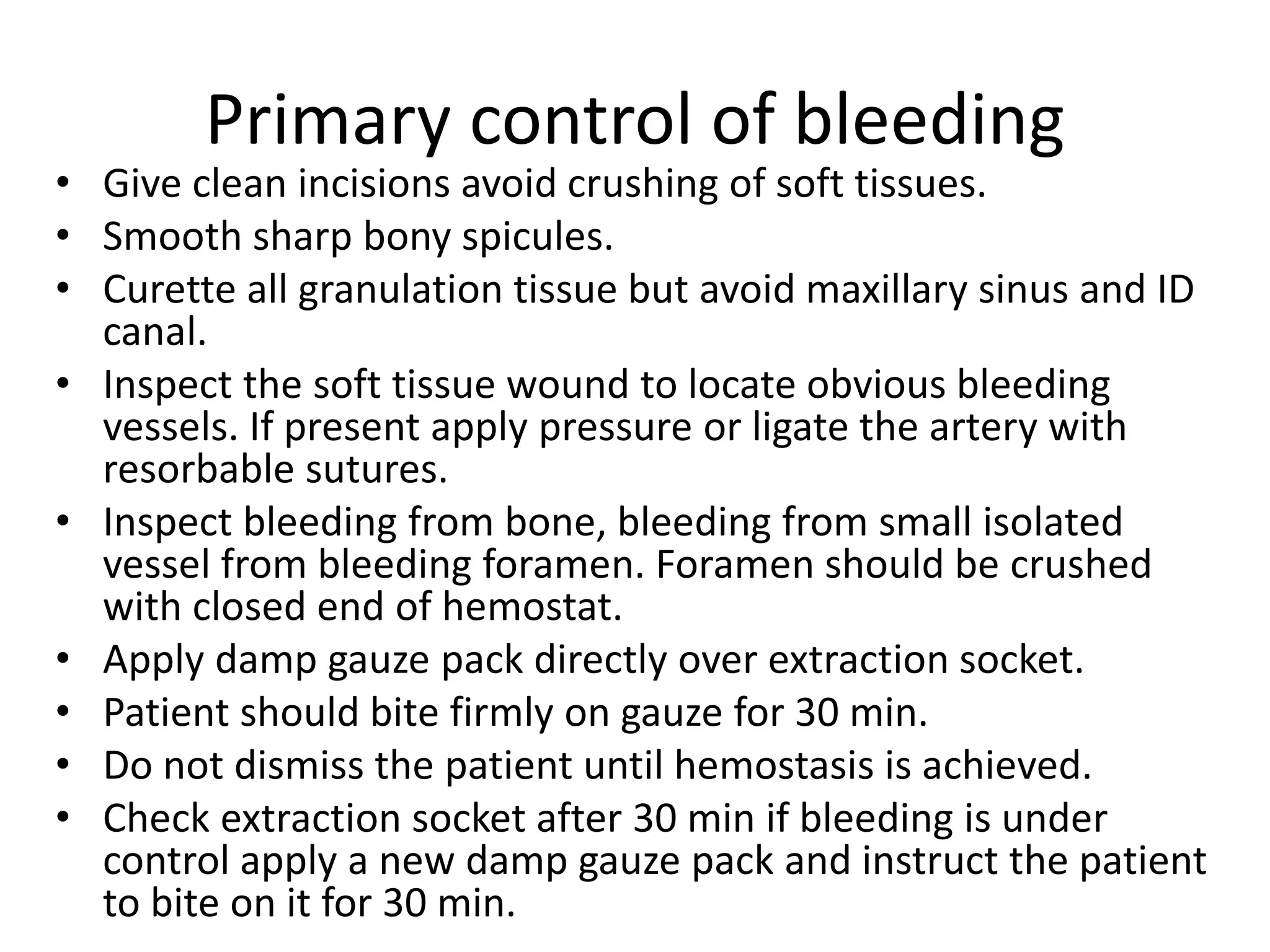 Management of post extraction bleeding | PPTX