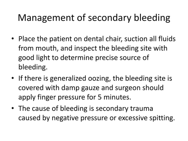Management of post extraction bleeding | PPTX | First Aid | Injuries