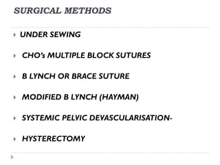 Management of postpartum haemorrhage | PDF