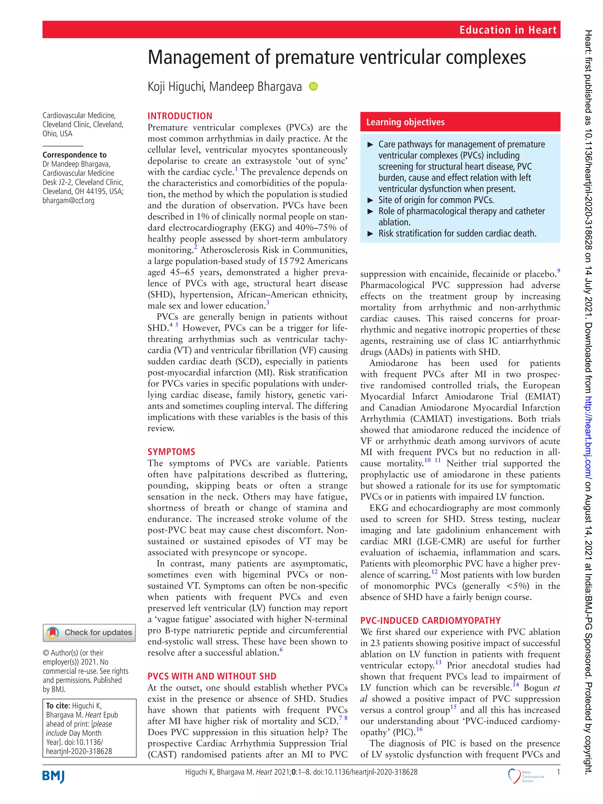Management of premature ventricular complexes | PDF