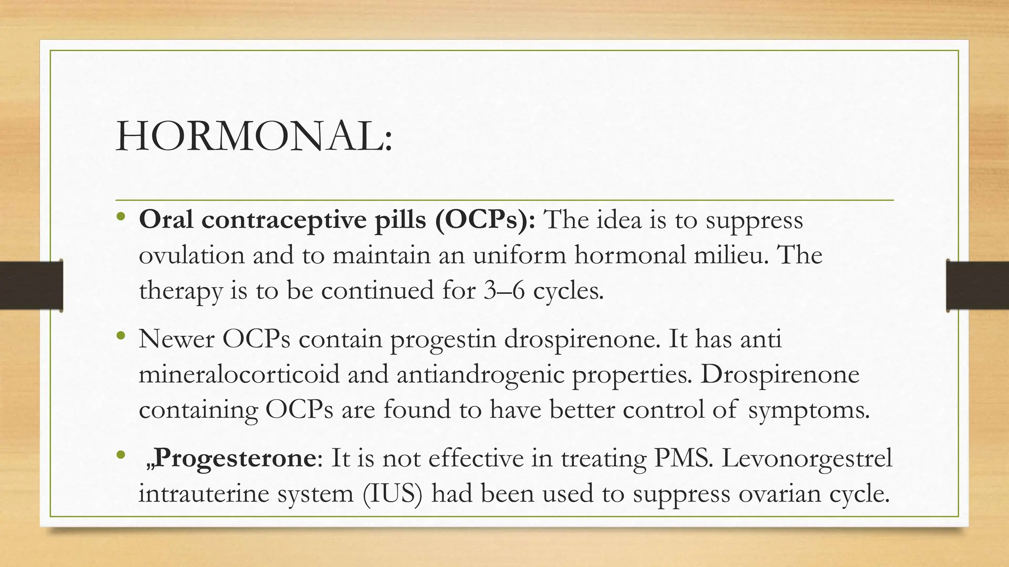 MANAGEMENT OF PRE MENSTRUAL SYNDROME.pptx