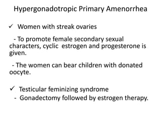 Management of primary amenorrhoea | PPTX