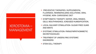 Management of ptyalism and xerostomia | PPTX