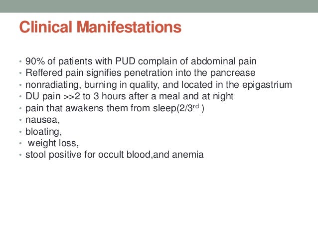 Management of pud