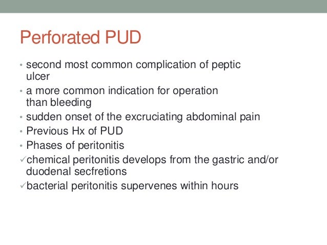 Management of pud