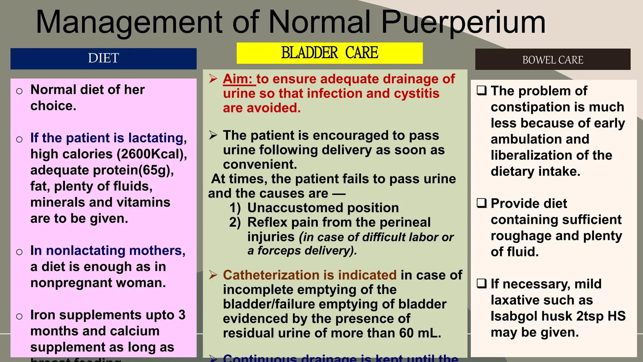 Management of puerperium.pptx, Gynecology and obstetrical Nursing ...