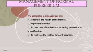 Management of puerperium.pptx, Gynecology and obstetrical Nursing ...