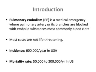Management of pulmonary embolism in emergency department | PPT