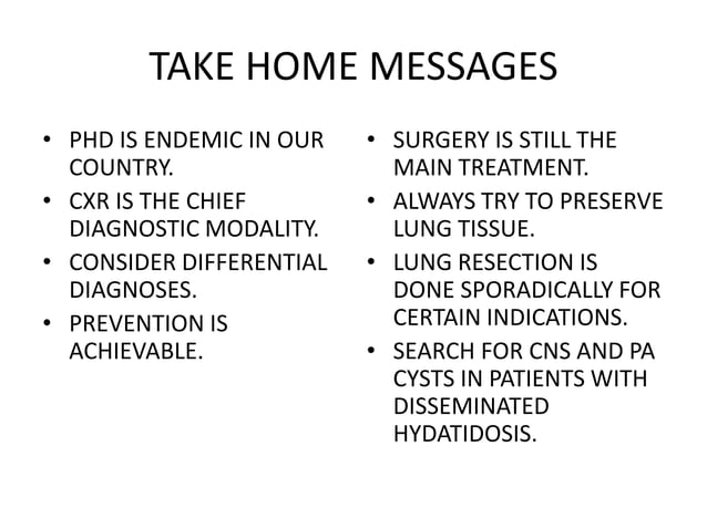 Management Of Pulmonary Hydatid Disease Ppt
