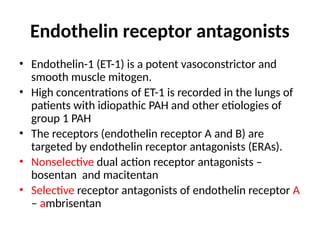 Pulmonary hypertension drugs and management.pptx