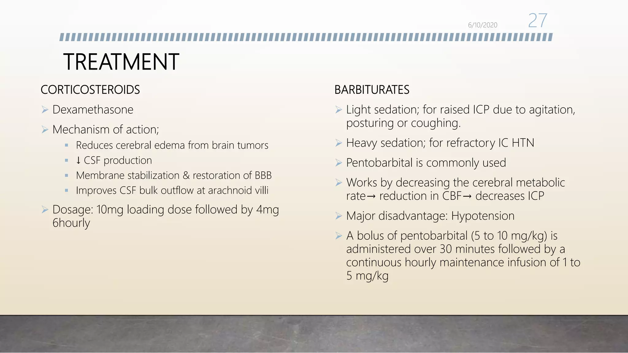 Management of Raised Intracranial Pressure | PPTX