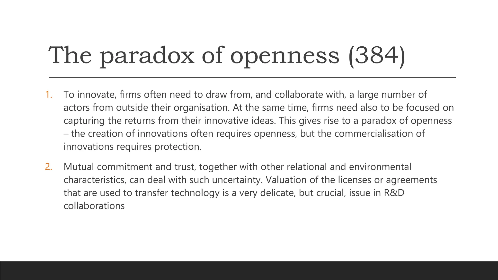 Open innovation and technology transfer chp 11 | PPTX