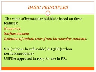 Management of retinal detachment.... | PPTX