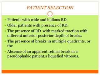 Management of retinal detachment.... | PPTX