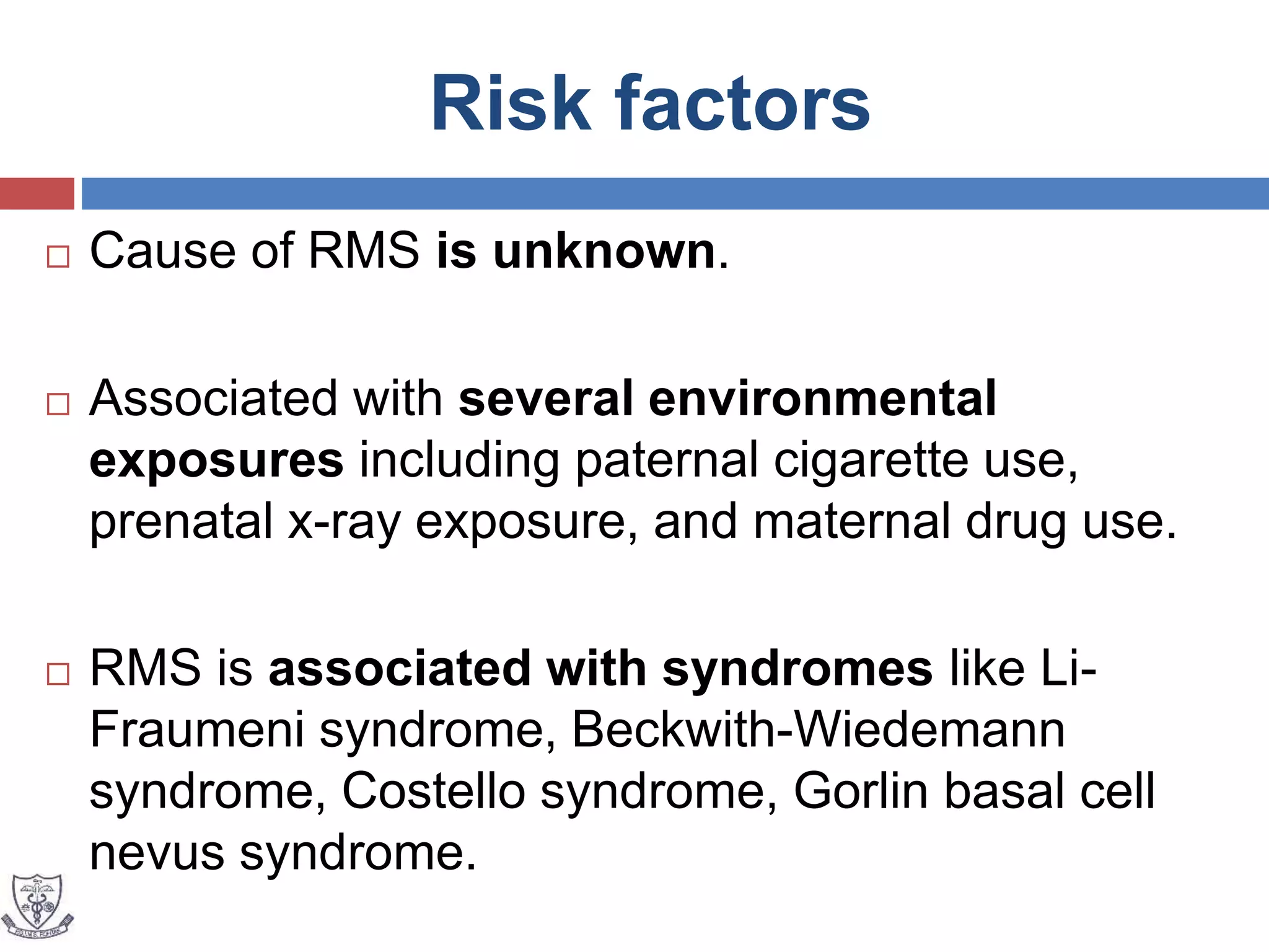 Management of rhabdomyosarcoma | PPTX
